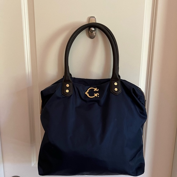 C. Wonder | Bags | C Wonder Nylon Tote With Leather Handles Gold ...